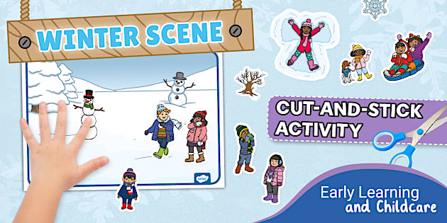 Winter Scene and Cutting Activity Pack