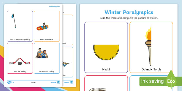 Winter Paralympics Read and Draw SEN Worksheet - Twinkl