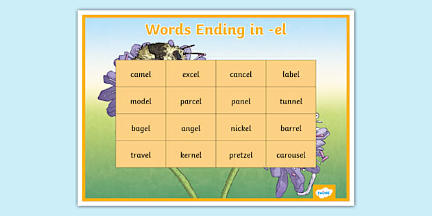 Words Ending in -el Word Mat (teacher made) - Twinkl