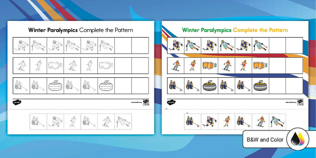 Winter Paralympics Complete the Pattern | Twinkl USA