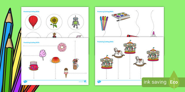 👉 Scissor Cutting Skills Workbook (teacher made)