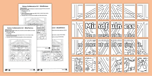 Values Collaborative Art - Mindfulness - Twinkl Values Collaborative Art - Mindfulness - Twinkl