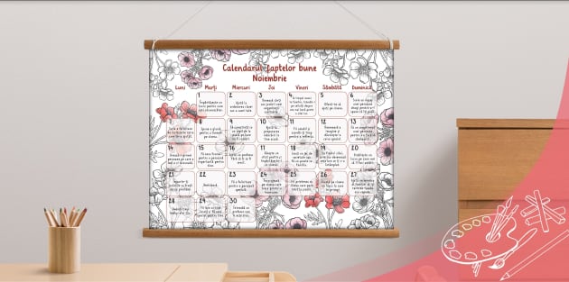 Calendarul faptelor bune: Noiembrie – Planșă Galeria de artă