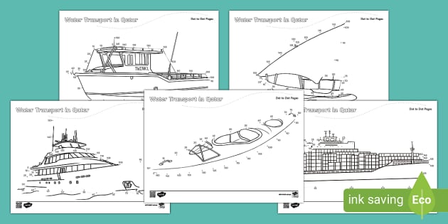 Water Transport Dot to Dot - Counting in Fives - Twinkl