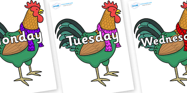 Days of the Week on Cocky Locky (teacher made) - Twinkl