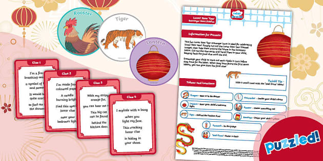 Lunar New Year Scavenger Hunt Riddles | Twinkl Puzzled
