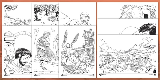 'The Story of Easter' Colouring Pages (teacher made)