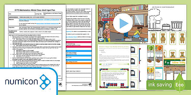 EYFS Maths: Ordering Numbers on the Numicon Shape Train Pack