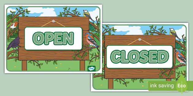 Birdwatching Open and Closed Signs | Twinkl (teacher made)