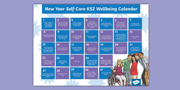 New Year Self-Care KS2 Wellbeing Calendar (teacher made)