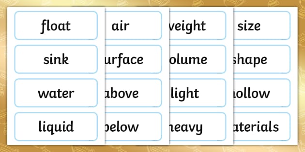KS1 Floating and Sinking Word Cards | Twinkl Science KS1 Floating and Sinking Word Cards | Twinkl Science