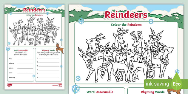 Reindeers Boredom Buster Worksheet (teacher made) - Twinkl