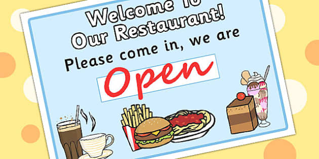 Restaurant Role Play Pack Open Sign (teacher made)