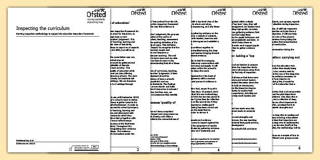FREE! - Ofsted Education Framework: Inspecting the Curriculum
