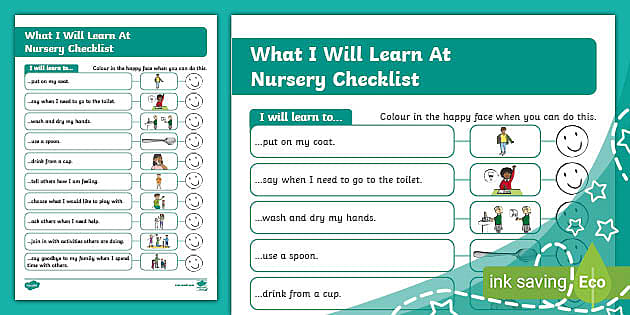 What I Will Learn At Nursery Checklist teacher Made what-i-will-learn-at-nursery-checklist-teacher-made