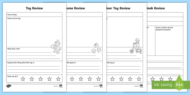 1st-2nd Class Toy Show Review Writing Template - Twinkl