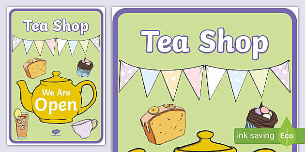 Tea Shop Role Play Open Sign (teacher made) - Twinkl