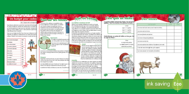 Christmas in Canada Intermediate Activity Pack French