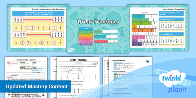 Y3 Ordering and Comparing Fractions Lesson Plans