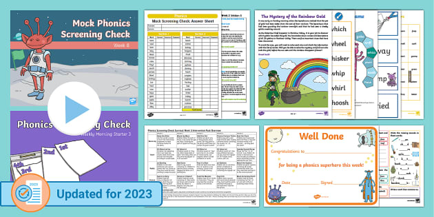 Year 1 Phonics Screening Survival Intervention Free Taster Pack