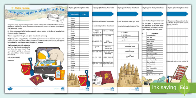👉 11+ Maths Mystery: The Mystery of the Missing Plane Ticket