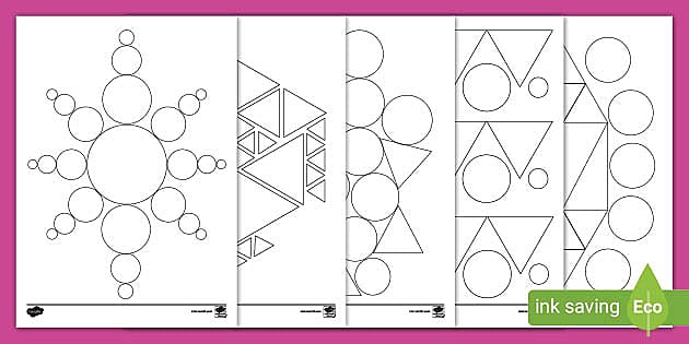 👉 Circles and Triangles Pattern Colouring Maths Activity