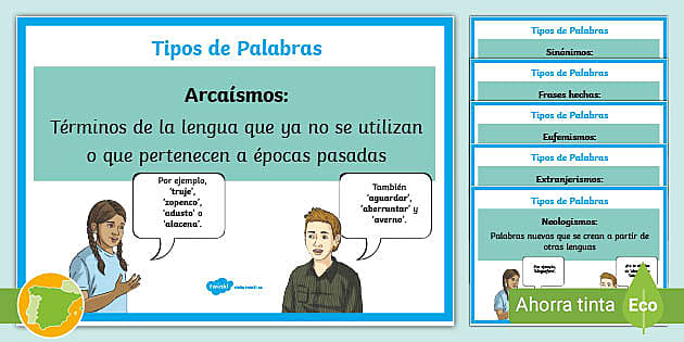Pósters: Tipos de palabras