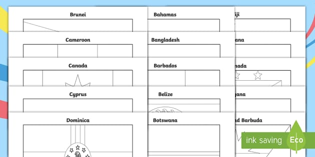 53 Commonwealth Country Flag Colouring Sheets Pack - countries
