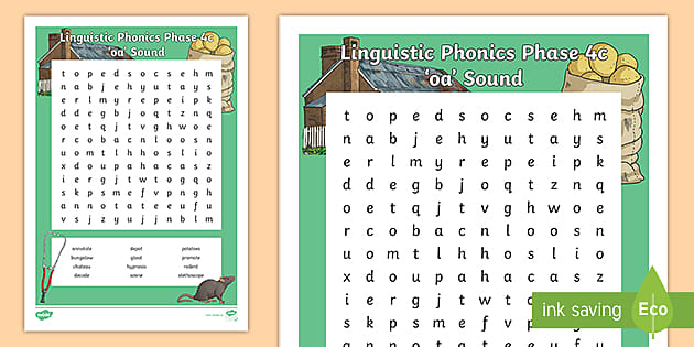 Linguistic Phonics Phase 4c 'oa' Sound Word Search