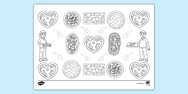 Pizza Doodle Colouring Page (l'enseignant a fait) - Twinkl