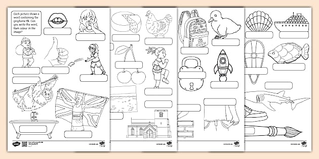 Phonics Colouring Sheets (Hecho por educadores) - Twinkl