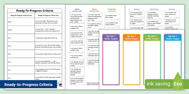 * NEW * Year 1 Maths Assessment Bookmarks and Cut Outs - Twinkl