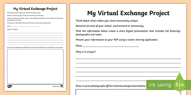 My Virtual Exchange Project Activity (teacher made) - Twinkl