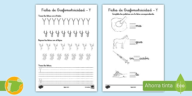 Ficha de grafomotricidad: La letra Y (Hecho por educadores) Ficha de grafomotricidad: La letra Y (Hecho por educadores)