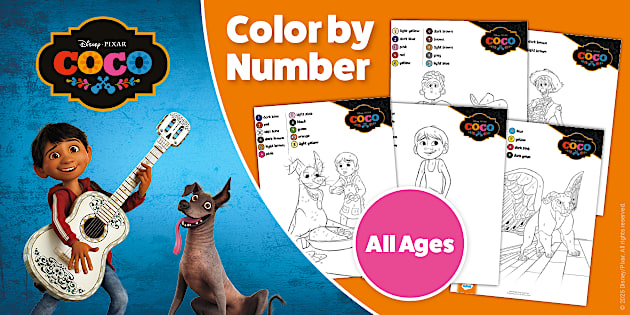 Coco: Color by Number Worksheets