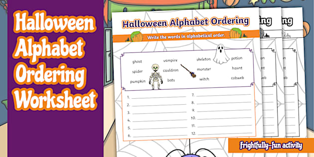 Halloween Alphabet Ordering Worksheet