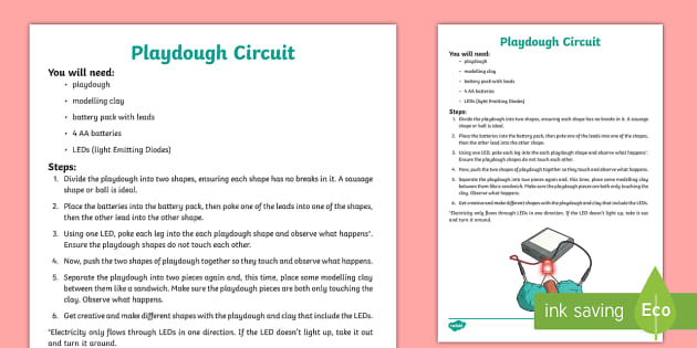 Modelling Dough Circuit Science Experiment - Twinkl