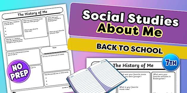 Seventh Grade Social Studies About Me Worksheet - Twinkl