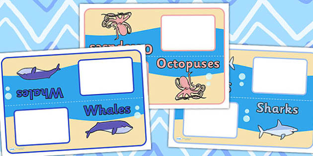 FREE! - 👉 Free Underwater Sea Life Pictures - Class Group Table Signs