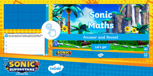 FREE Sonic: Reveal the Picture Interactive Math Quiz