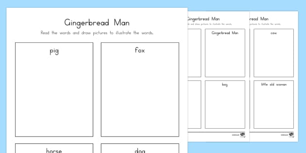 The Gingerbread Man Read and Draw Worksheet / Worksheet