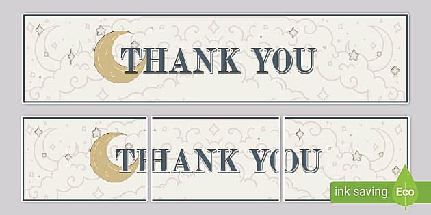 Celestial-Themed Thank You Display Banner - Twinkl
