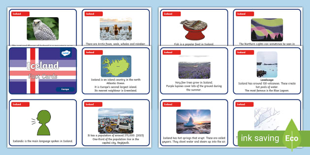 Iceland KS1 Fact Cards (teacher made) - Twinkl