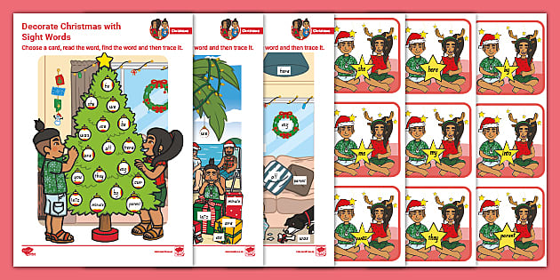 Twinkl Phonics - Decorate Christmas with Sight Words