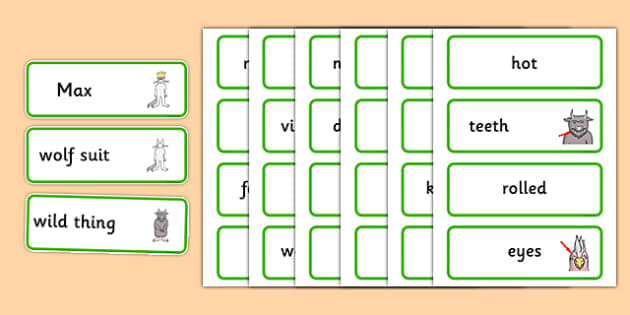 FREE! - Word Cards to Support Teaching on Where the Wild Things Are
