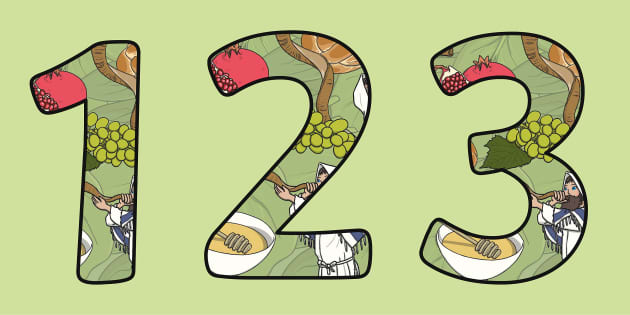 Rosh Hashanah Themed A4 Display Numbers (teacher made)