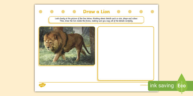 Draw a Lion Art Activity,lion (teacher made)