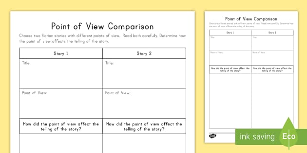 Point of View Comparison Worksheet