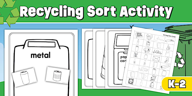Recycling Sort Activity for K-2nd Grade