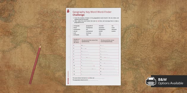 Geography Key Word Word-Finder Challenge - Twinkl